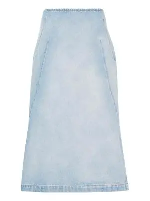 Dries Van Noten Denim Midi Skirt - Blue