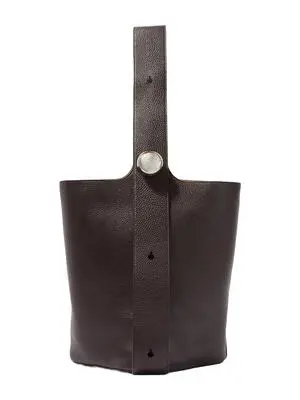 Loewe Pebble Large Leather Bucket Bag - Brown