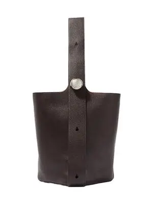 Loewe Pebble Large Leather Bucket Bag - Brown