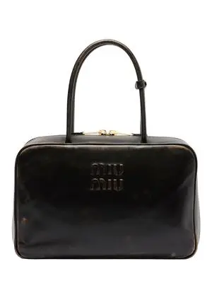 Miu Miu Beau Leather Tote Bag - Brown