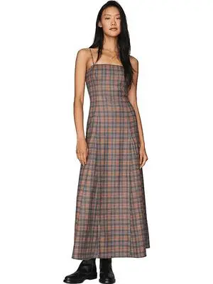 ROWING BLAZERS 100% Cotton Midi Dress - Multi Plaid