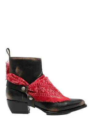 GOLDEN GOOSE Debbie Distressed Leather Boots - Black