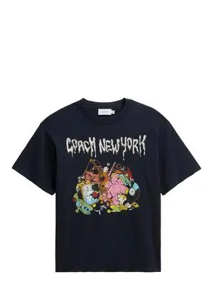 COACH OUTLET Cartoons Relaxed T-shirt In Organic Cotton - Navy