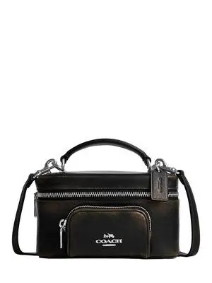 COACH OUTLET Rainer Crossbody Bag 18 With Pocket In Loved Leather Silver/black Brown