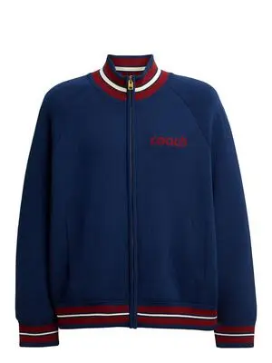 COACH Zip Front Knit Cardigan In Organic Cotton And Recycled Polyester