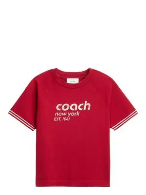 COACH Raglan Jersey T-shirt In Organic Cotton - Red