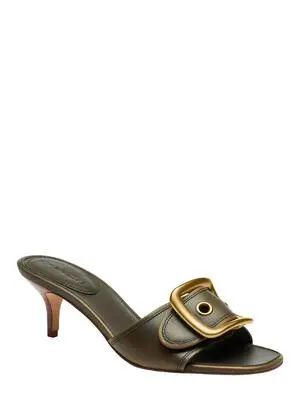 COACH Margot Sandal With Oversized Buckle In Loved Leather - Olive