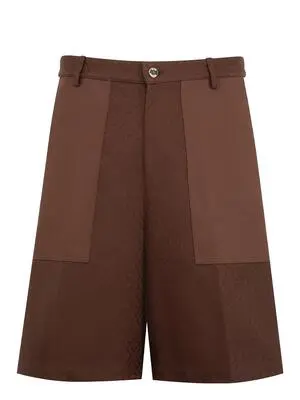 Casablanca Monogram Canvas Cargo Shorts - Brown