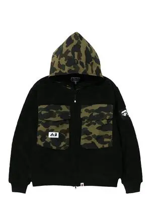 A BATHING APE Big Pocket Relaxed Fit Boa Jacket - Black