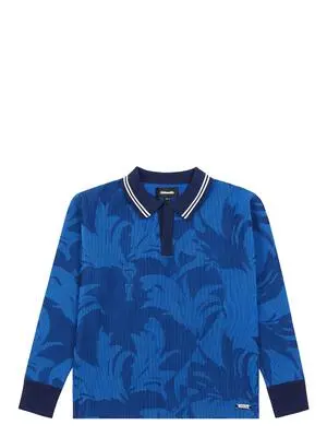 Ahluwalia Buju Knitted Long-sleeve Polo Sweater - Blue