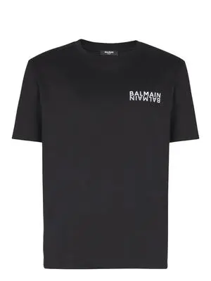 Balmain Balmain Double Logo Cotton T-Shirt Black
