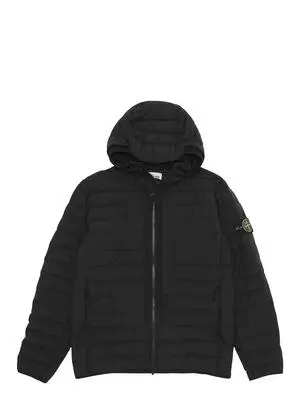 Stone Island Hooded Real Down Jacket - Black