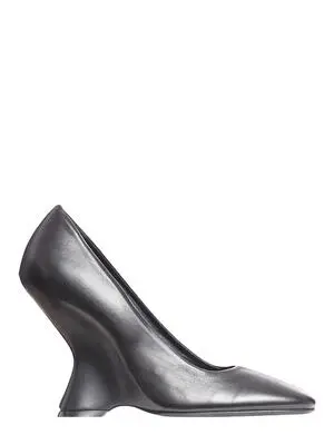 Dries Van Noten Dries Van Noten Leather Wedge Pump Black