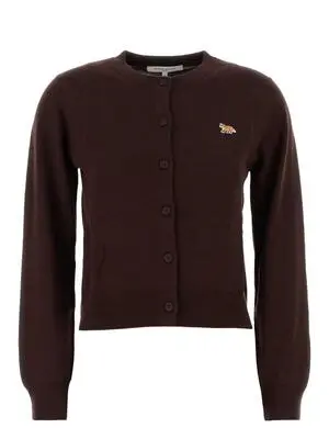 Maison Kitsuné Baby Fox Wool Cardigan - Brown