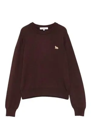 Maison Kitsuné Baby Fox Wool Crewneck Jumper - Brown
