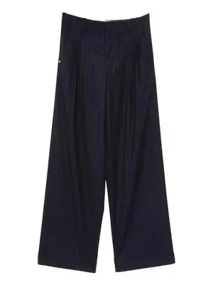 WHITE SAND Wide-leg Trousers - Black