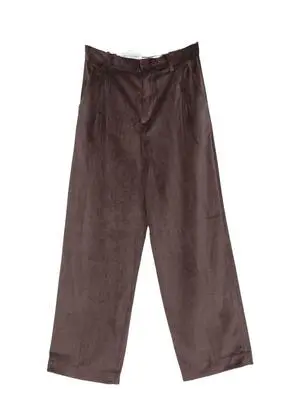 WHITE SAND Wide-leg Trousers - Black