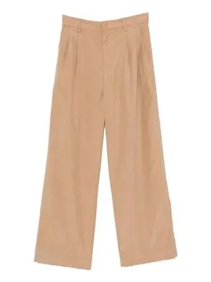 WHITE SAND Wide-leg Trousers - Brown