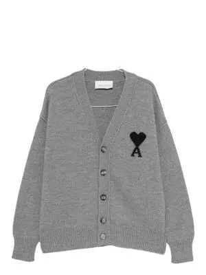 AMI Paris Wool Cardigan - Grey