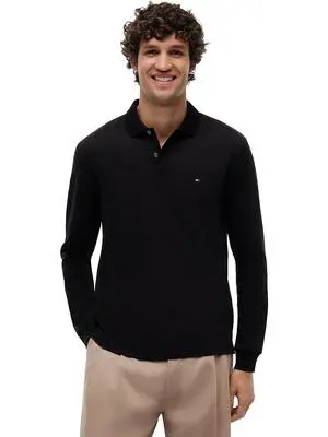 Tommy Hilfiger Regular Fit Long-sleeve Polo - Black