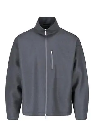 HERNO LAMINAR Zip-Front Wool Jacket With Stand Collar