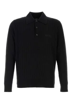 Amiri Wool Blend Polo Shirt - Black