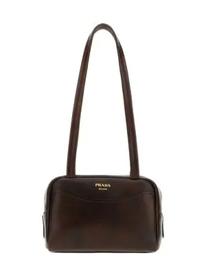 Prada Calf Leather Shoulder Bag - Brown