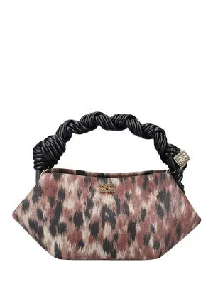 GANNI GANNI Tone-On-Tone Mini Braided-Handle Shoulder Bag With Embossed Logo Dice Charm Marrone