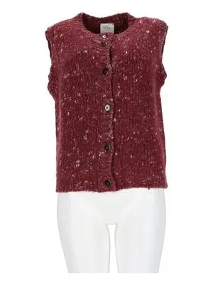 ALYSI Merino Wool, Viscose & Silk Vest - Bordeaux