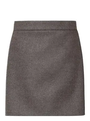 Max Mara MAX MARA Short Felted Wool Skirt Brown Grey