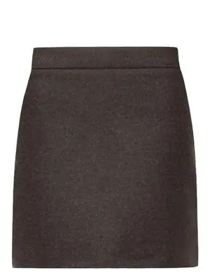 Max Mara MAX MARA High-Waisted Felted Wool Skirt Mud