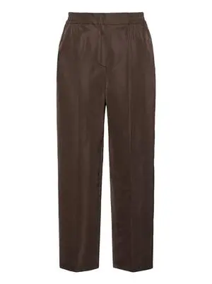 Max Mara Max Mara Silk-Blend Radzimir Trousers Dark Brown