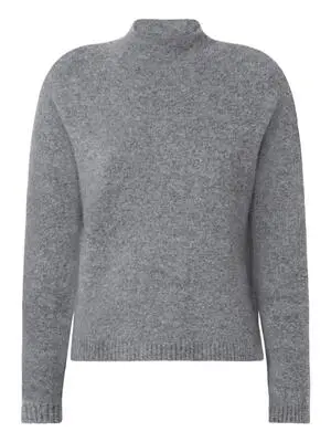 Max Mara Max Mara Cashmere Funnel-Neck Pullover Medium Grey