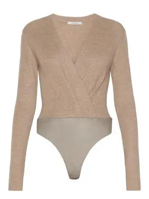 Max Mara Cashmere Rib-knit Bodysuit - Sand