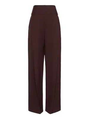 Max Mara Max Mara Stretch Wool Curved-Leg Trousers Plum