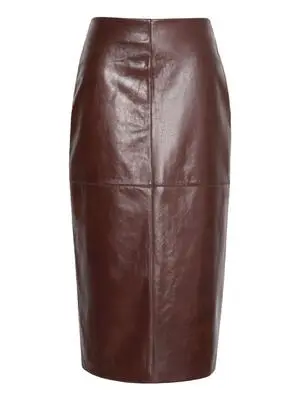 MAX MARA Max Mara Nappa Leather Midi Skirt