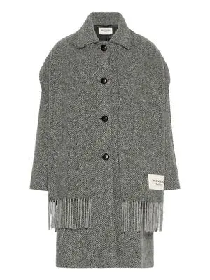 Max Mara Wool-blend Tweed Coat - Dark Grey