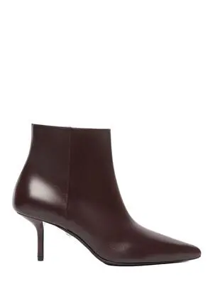 Max Mara Smooth Leather Ankle Boots - Bordeaux