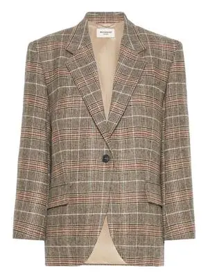 MAX MARA Prince Of Wales Check Wool Single-Breasted Blazer