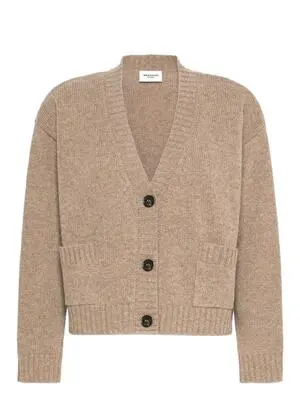 Max Mara V-neck Wool Yarn Cardigan - Hazelnut Brown