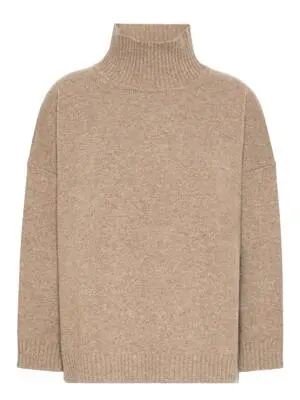 Max Mara Wool Knit Turtleneck Jumper - Hazelnut Brown
