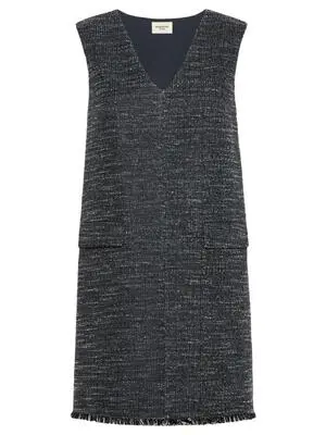 Max Mara Bouclé Jersey Sleeveless Dress - Dark Grey