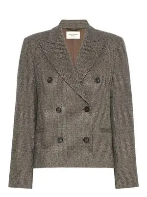 Max Mara Double-breasted Jacquard Jersey Jacket - Brown
