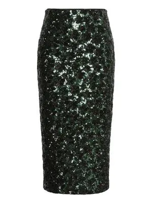 MAX MARA Max Mara Tulle Sequinned Pencil Skirt