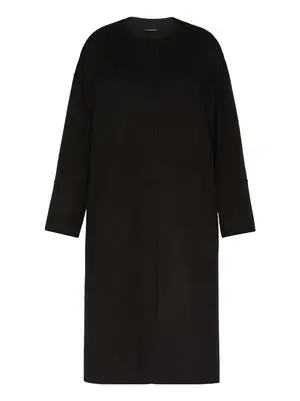 Max Mara Double Wool Broadcloth Coat - Black