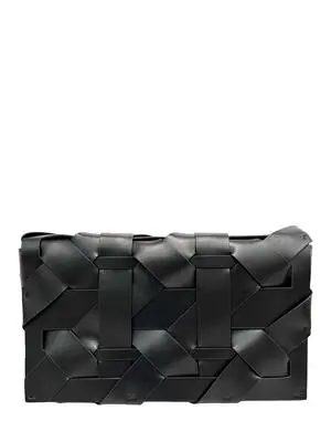 THE BAG ICON The Zenobia Woven Clutch - Black