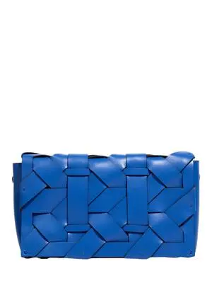 THE BAG ICON The Zenobia Woven Clutch - Blue