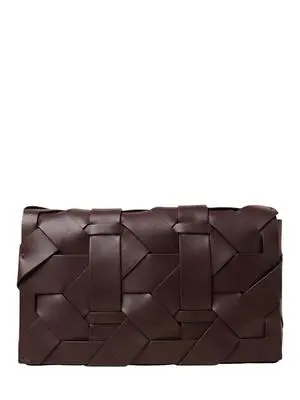 THE BAG ICON The Zenobia Woven Clutch - Brown