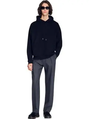 Sandro Cotton Oversized Hoodie - Black