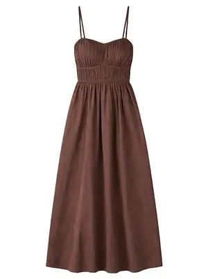 RO&ZO Cotton Midi Dress - Chocolate